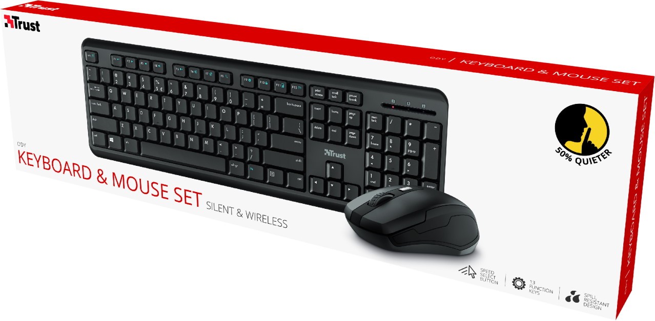 Trust ODY Wireless Silent Keyboard and Mouse Set - купить по низким ценам с доставкой по всей ...