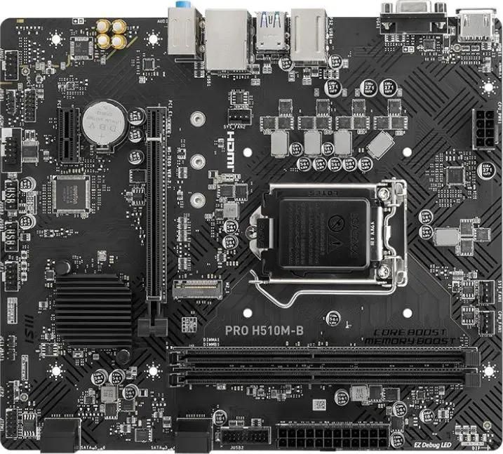 Материнская плата MSI PRO H510M-B (10Gen only), LGA 1200, Intel H470 ...